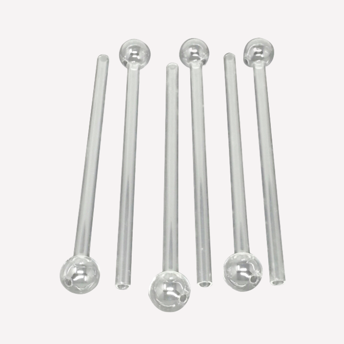 Clear Glass Oil Glass Bubble Pipe 8" - heads world