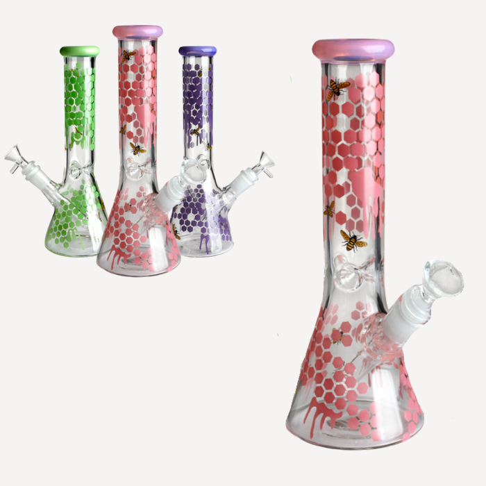 Sleek Honeycomb Water Bong 10"Mix - heads world