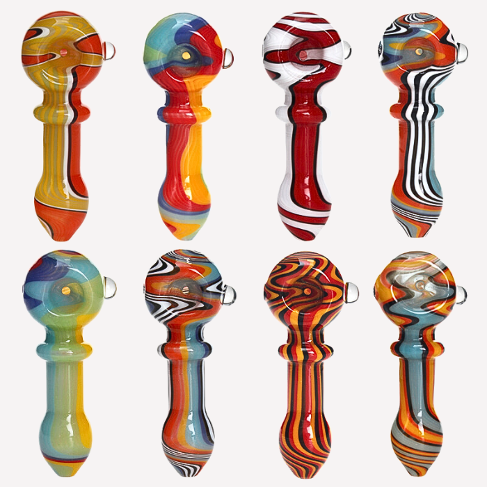 Candy-Colour Glass Hand Pipe 4.5" - heads world