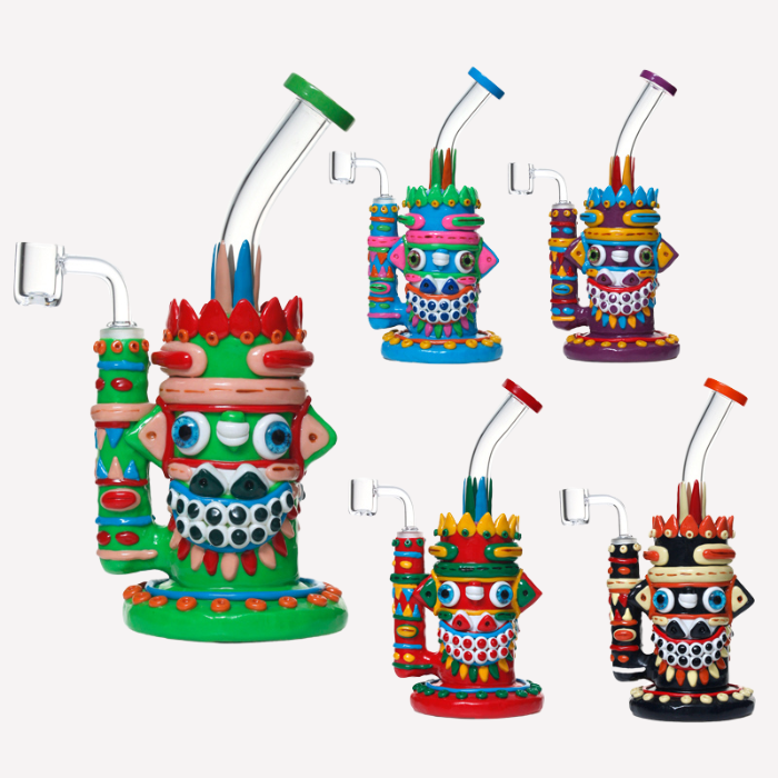 Tiki Creature Honeycomb Perc Quartz Banger 3D Handpainting Oil Rig 10 ...