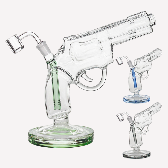 Pistol Oil Rig 9" Quartz Banger 14mm - heads world